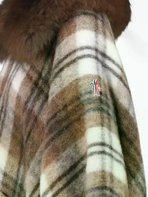 Moncler Check-pattern Faux-fur-collar Jacket