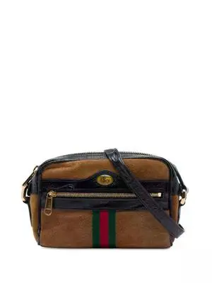 Gucci 2000-2015 Mini Suede Web Ophidia Crossbody Bag - Brown