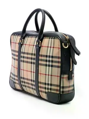 Burberry 2000-2017 Haymarket Check Nylon Business Bag