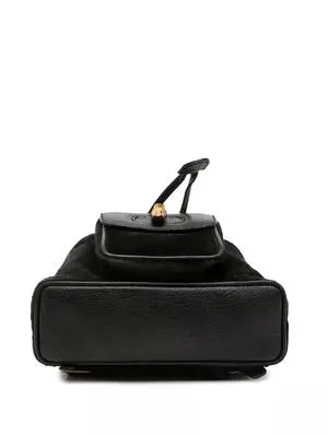 Gucci 20th Century Suede Bamboo Drawstring Backpack - Black