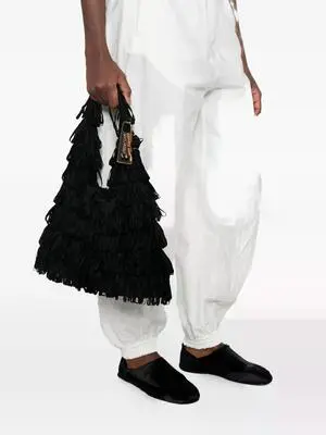 LA MILANESA Capucine Fringed Tote Bag - Black