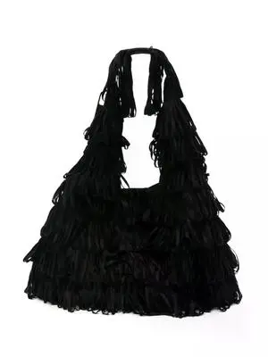 LA MILANESA Capucine Fringed Tote Bag - Black