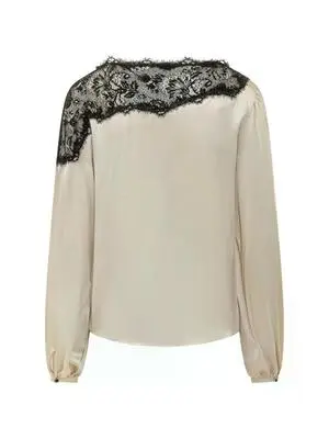 Isabel Marant Étoile Azare Lace-trim Satin-finish Blouse - Neutrals