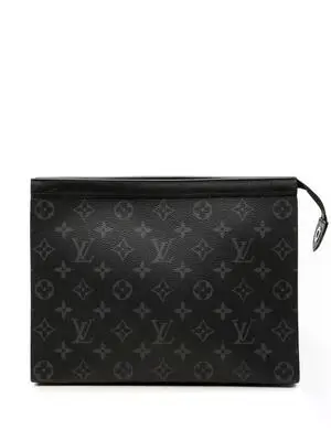 LOUIS VUITTON 2018 Monogram Eclipse Pochette Voyage Mm Clutch Bag - Black