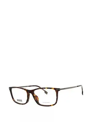 BOSS Tortoiseshell-effect Rectangle-frame Glasses - Brown