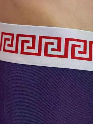 Versace Ribbed Cotton-jersey Trunks - Purple