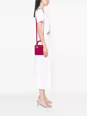 Dior 2015 Mini Lambskin Cannage Lady Satchel - Pink