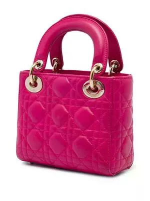 Dior 2015 Mini Lambskin Cannage Lady Satchel