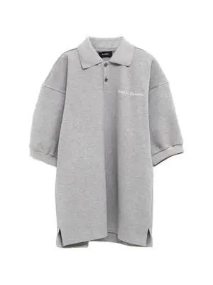 WILLY CHAVARRIA Embroidered-logo Oversized Polo Shirt - Grey