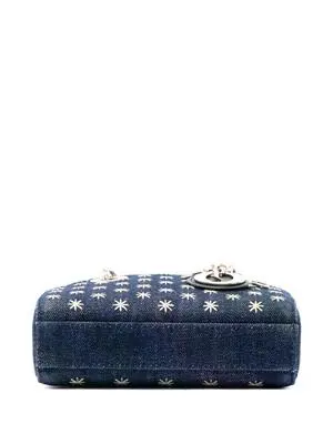 Dior 2022 Micro Star Embroidered Denim Lady D Joy Satchel