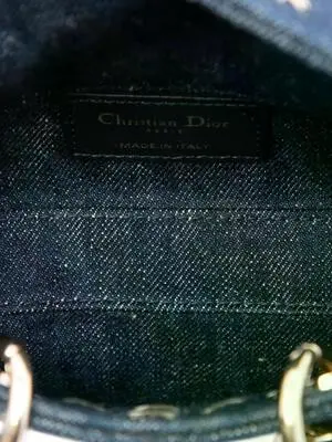 Dior 2022 Micro Star Embroidered Denim Lady D Joy Satchel