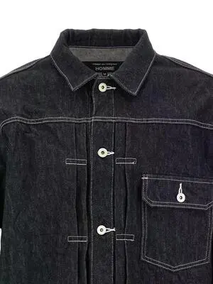 Comme Des Garçons Pleated-detail Denim Jacket