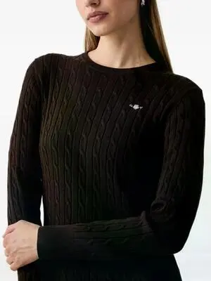 Gant Cable-knit Logo-embroidered Mini Dress