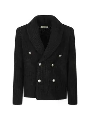 LBM Double-breasted Shawl-collar Sweater