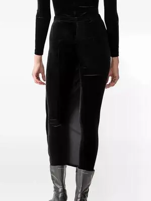 Vetements Velvet Rear-slit Maxi Skirt