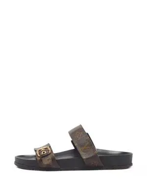 LOUIS VUITTON Bom Dia Monogram Canvas Flat Sandals