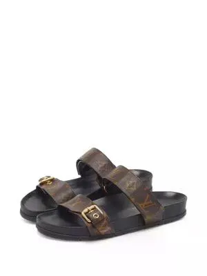 LOUIS VUITTON Bom Dia Monogram Canvas Flat Sandals