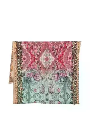 PIERRE-LOUIS MASCIA Aloewon Floral-print Fringed Scarf - Red