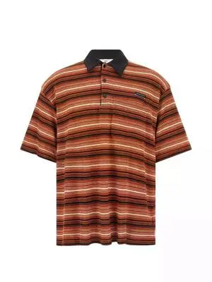SONG FOR THE MUTE Gym Striped Polo Shirt - Brown