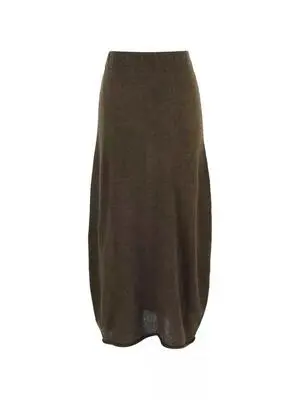 LAUREN MANOOGIAN Fine-knit Elasticated Maxi Skirt - Green