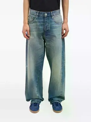SUNFLOWER Wide Twist Cotton Jeans - Blue