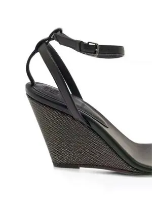 Brunello Cucinelli Beaded Wedge Sandals