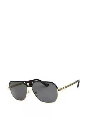 Versace Medusa Greca Pilot-frame Sunglasses - Gold
