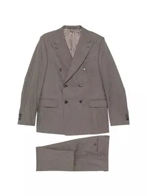 Caruso Double-breasted Micro-check Suit