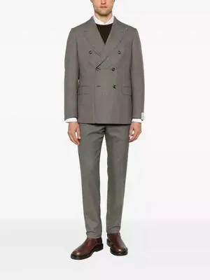 Caruso Double-breasted Micro-check Suit