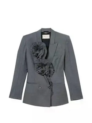 Blumarine Pleated Rose-embellished Blazer