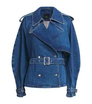ANINE BING Denim Pascale Trench Jacket