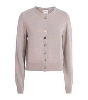 BARRIE Cashmere-cotton Jewel-button Cardigan