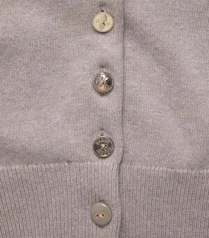 BARRIE Cashmere-cotton Jewel-button Cardigan
