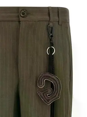 SONG FOR THE MUTE Pinstripe Wide-leg Trousers - Green