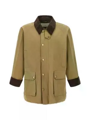 DUNST Waxed Corduroy-trim Jacket