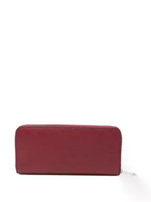 Furla Logo-plaque Pebbled-leather Wallet - Red