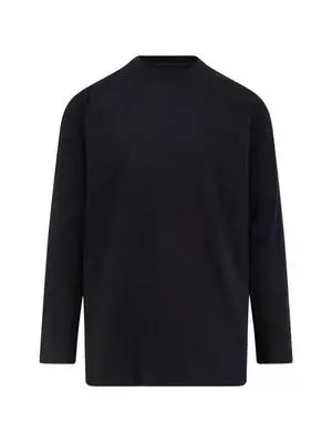 Adidas Y-3 Logo-print Long-sleeve T-shirt - Black
