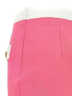 Moschino Heart-button Contrast-trim Skirt