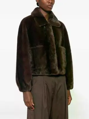BETTA CORRADI Faux-fur Spread-collar Jacket