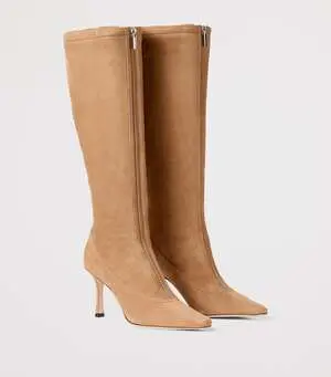 JIMMY CHOO Jozi 85 Suede Knee-high Boots - Brown