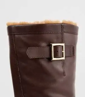 JIMMY CHOO Biker Mid Leather Boots