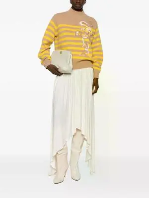 ERMANNO FIRENZE Striped Embroidered Sweater