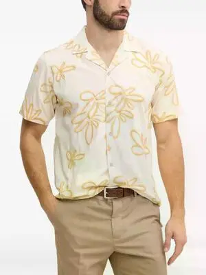 Lindbergh Embroidered Short-sleeve Shirt - Neutrals