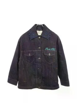 Fendi 2010s Open Your Heart Denim Jacket