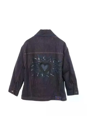 Fendi 2010s Open Your Heart Denim Jacket