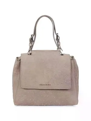 Orciani Ostrich-effect Tote Bag - Neutrals