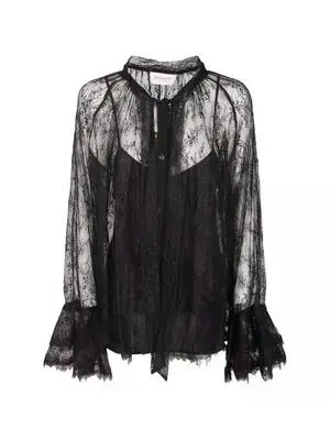Ermanno Scervino Lace-overlay Flared-sleeve Blouse