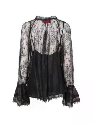 Ermanno Scervino Lace-overlay Flared-sleeve Blouse