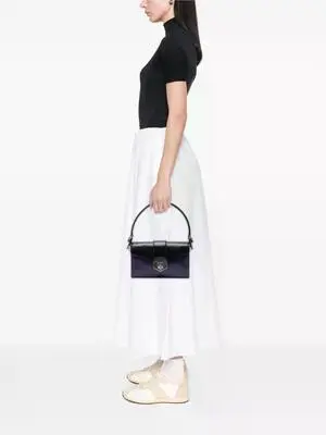 Prada 2000-2013 Bicolor Box Calf Turnlock Satchel