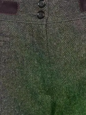 Dolce & Gabbana Herringbone Leather-trim Trousers